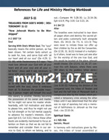 References for Life and Ministry Meeting Workbook