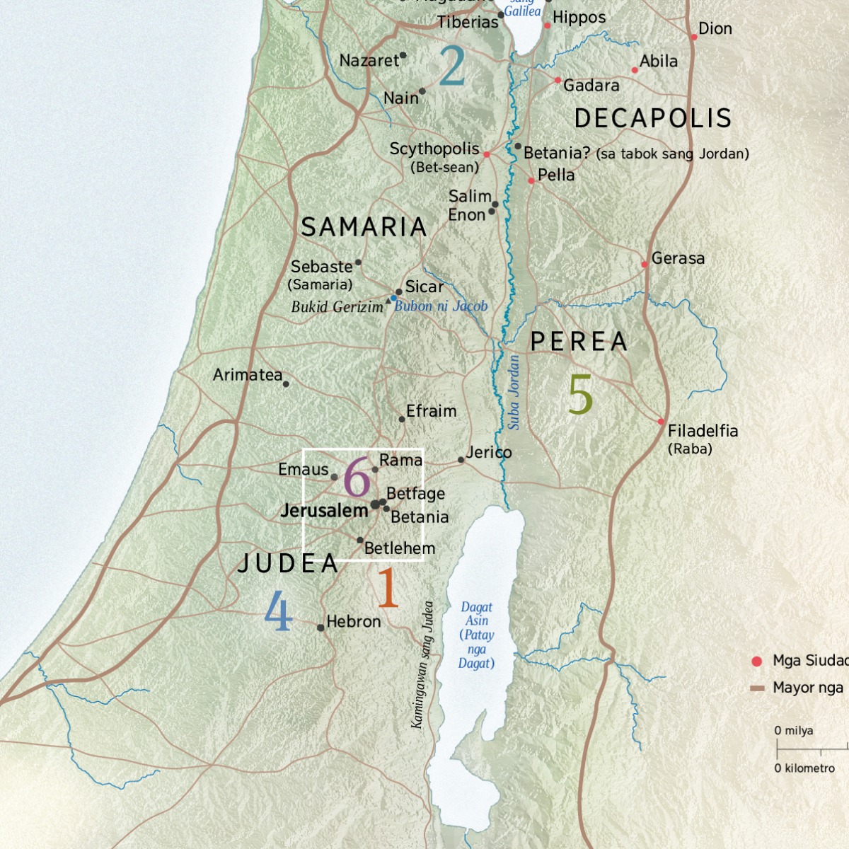 Mapa sang mga Lugar Diin Nag-istar kag Nagpanudlo si Jesus | Kabuhi ni ...