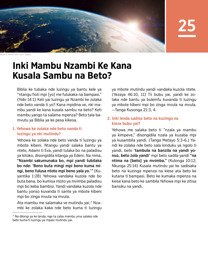 Inki Mambu Nzambi Ke Kana Kusala Sambu na Beto? Sambu na Nki Beto Kele na Luzingu