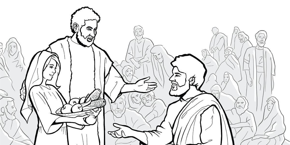 Jesús alimenta a una multitud | Actividades ilustradas para la familia