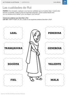 Las cualidades de Rut| Actividades ilustradas para la familia